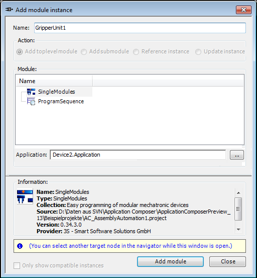 Module Dialog